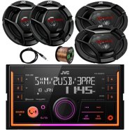 JVC KD-TD72BT Single DIN Bluetooth USB AUX AM/FM Radio CD Player Car Audio Receiver Bundle Combo ...
