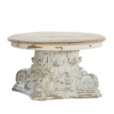 Picket House Furnishings Liam Round Dining Table in White and Natural ...