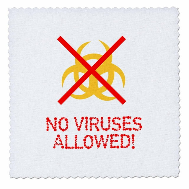No Viruses Allowed colorful decorative text. Germ free area sign 8x8 ...