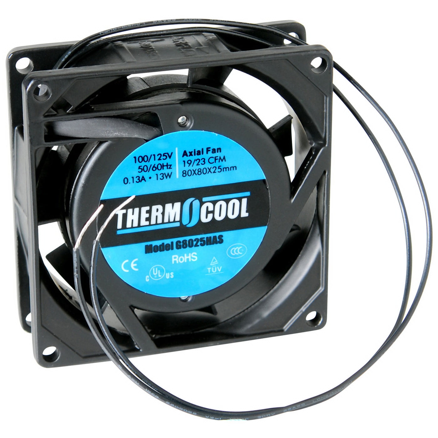 Thermocool 110 VAC Muffin Cooling Fan 80 x 25mm Sleeve Bearing 19 CFM ...