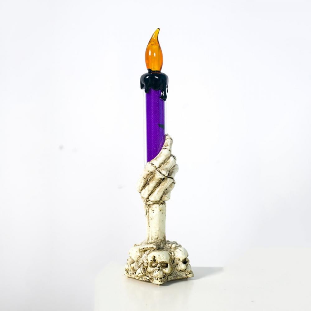 Halloween Flameless Candle, Skeleton Ghost Hand Battery Operated LED ...