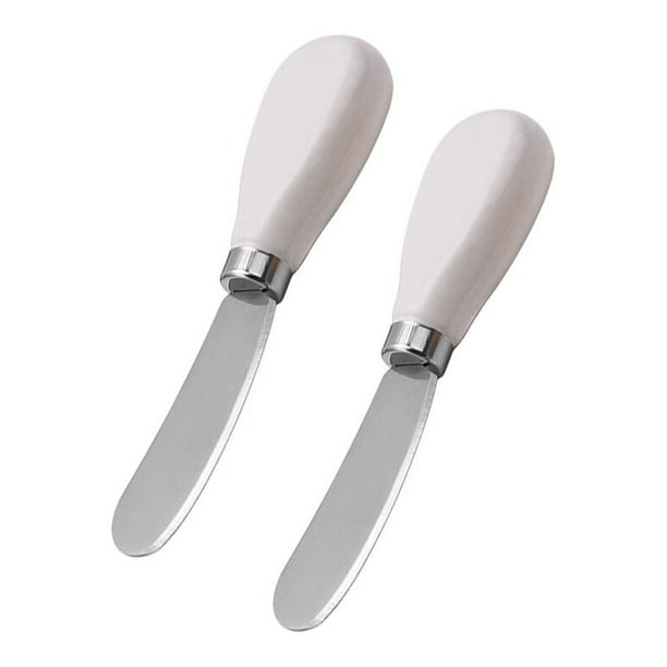 2Pcs Butter Spatula with Ceramic Utensil Cheese Handle Stainless Steel ...