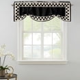 Black Square Tie Up Valances Curtain, Graphic Retro Black Khaki ...
