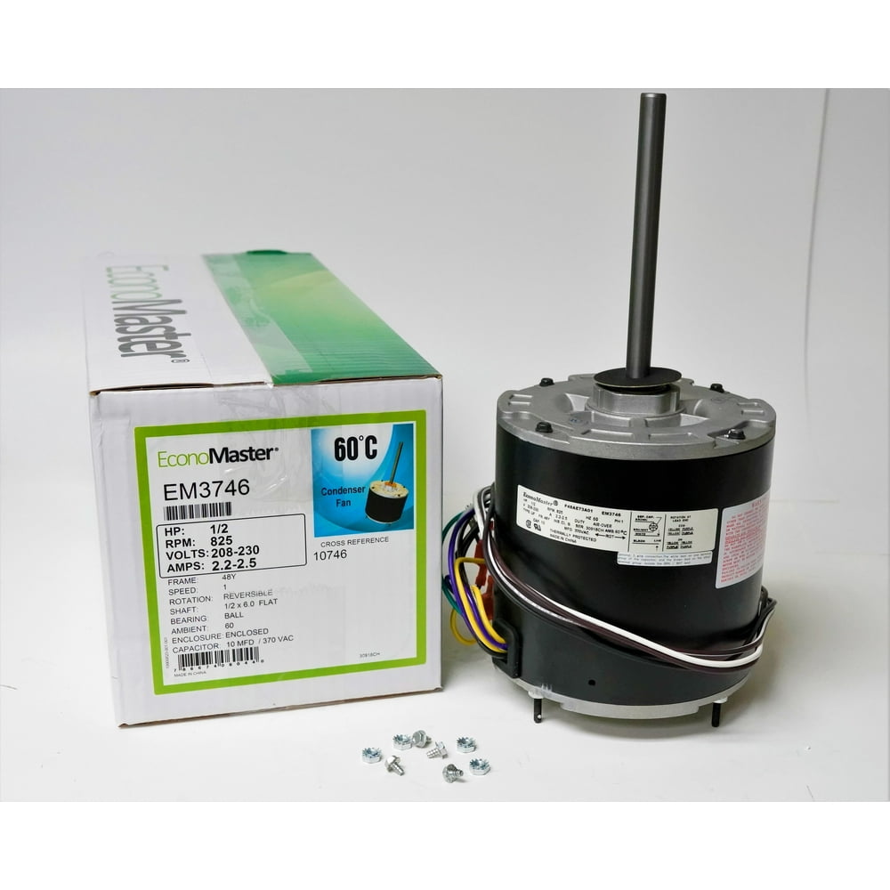 Air Conditioner Condenser Fan Motor Totally Enclosed (TENV) 1/2 HP 230 ...