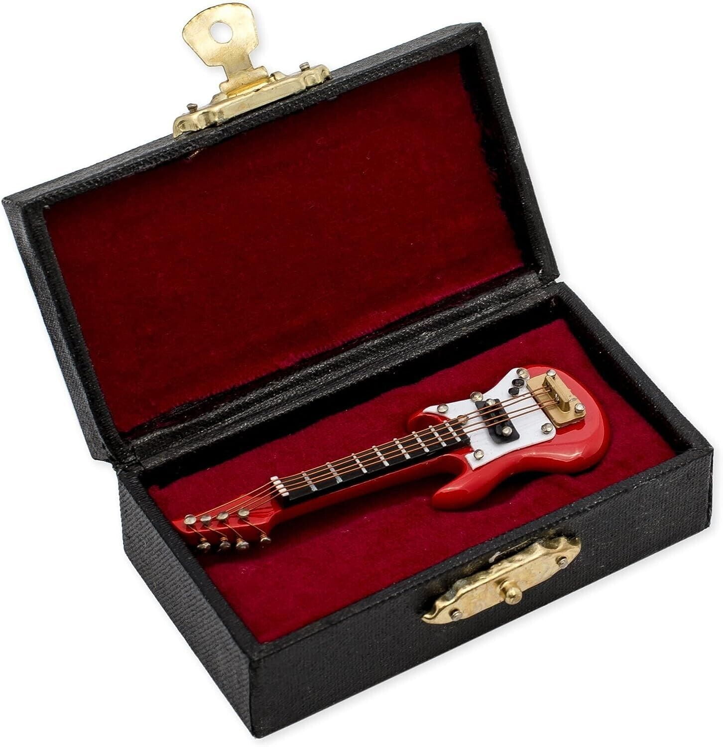 Realistic RED ELECTRIC GUITAR Miniature Musical Instrument Figurine, by ...