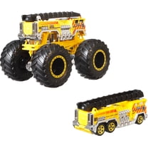 Hot Wheels Monster Truck & Car, 1:64 Scale Die-Cast Truck & Car (2 ...