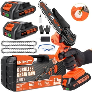 YAHHU 6 inch Mini Chainsaw, Portable Electric Cordless Chainsaw Set ...