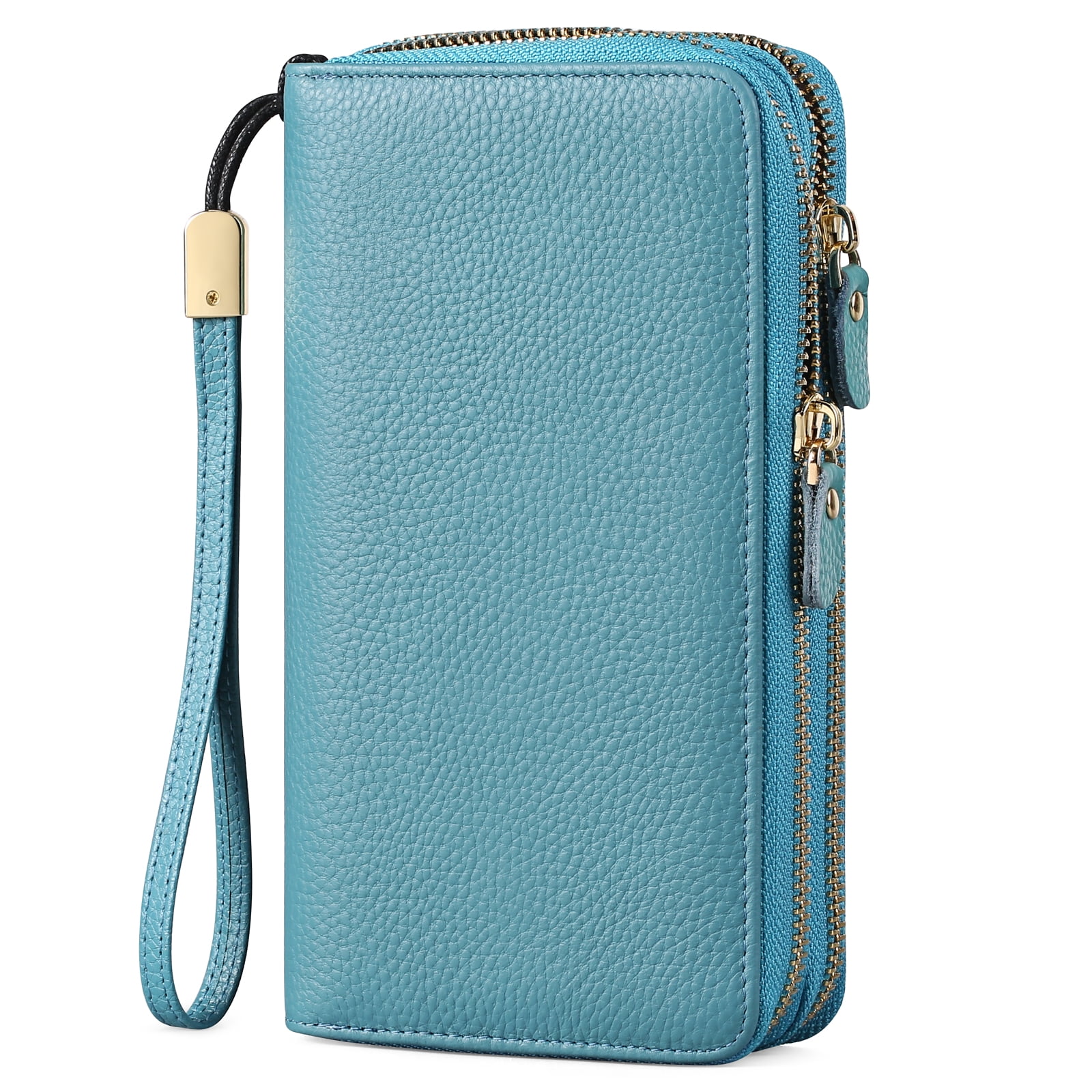 Sendefn RFID Blocking Leather Zip Wallet for Women Credit Card Cluch ...