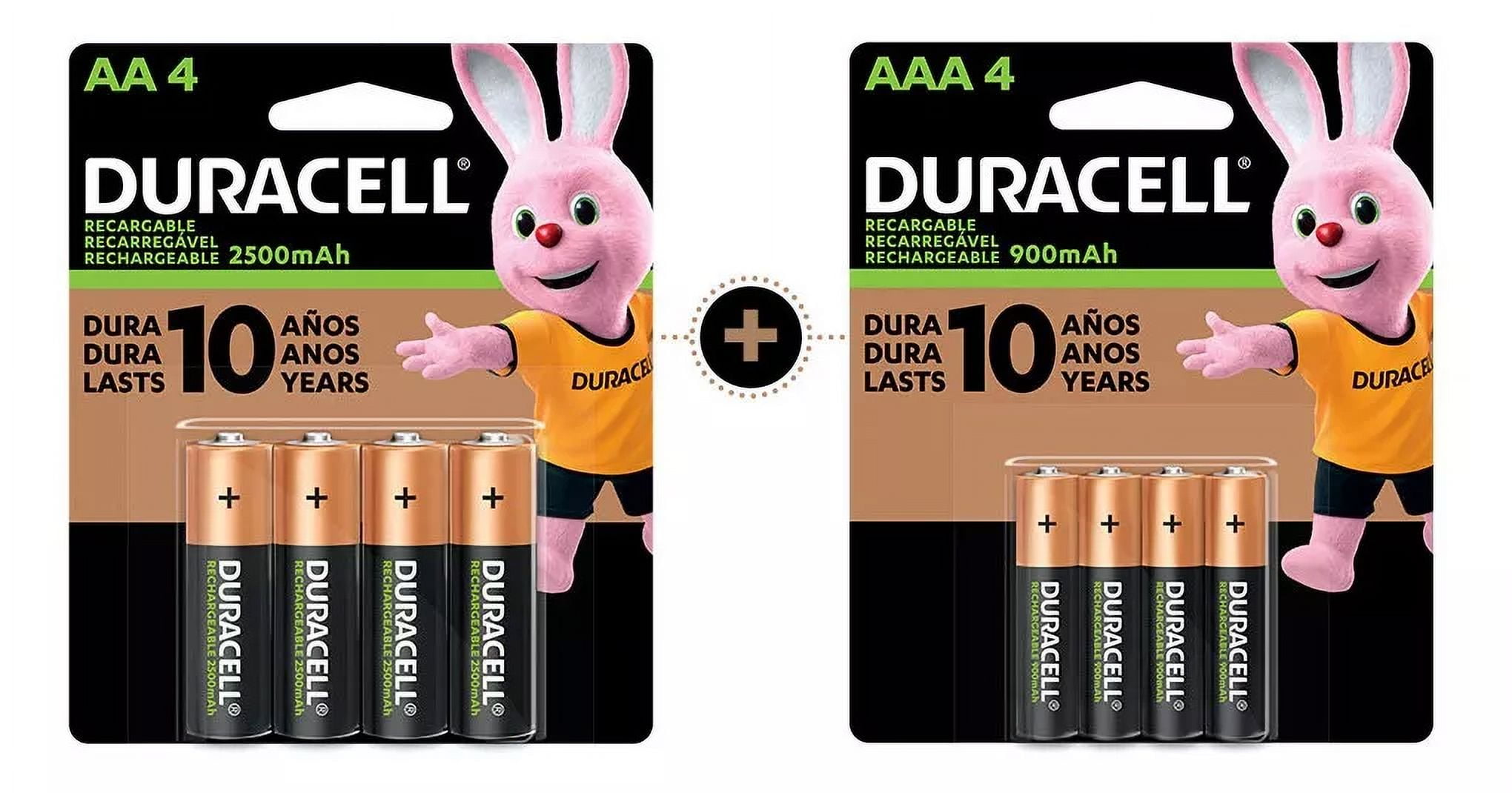 Duracell Pilas recargables 4 pilas AA 2500mah 1.2v Y 4 pilas AAA 900mah ...