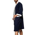 Woungzha Men's Waffle Kimono Robe Cotton Lightweight Nightgowns Spa ...