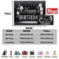 Black Silver Luxury Happy Birthday Backdrop, Adult Party Decoration ...
