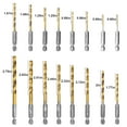 DISEN 16pcs Titanium Coated Twist Drill Bits, 1/4" Hex Shank High-Speed ...