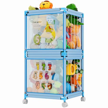 Ozzptuu Kids Zoo Storage, PVC Stuffed Animal Organizer for Nursery Room ...