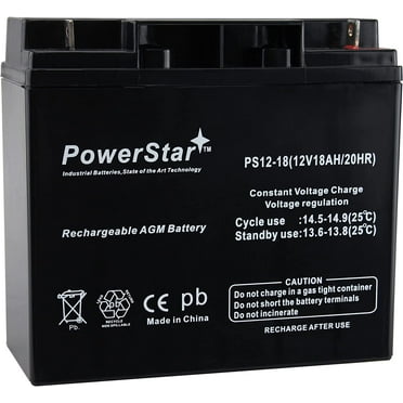 PowerStar 12V 18AH SLA AGM Battery, Replaces Interstate SLA1116, 2 Year ...