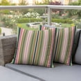 2 Pack Outdoor Waterproof Throw Pillow Covers,Abstract Colorful Stripe ...