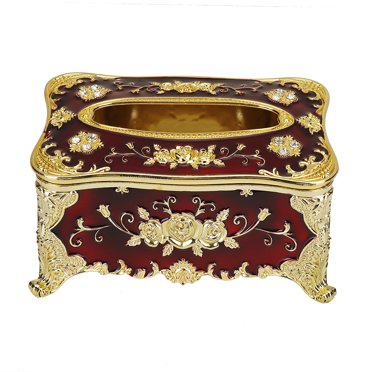 Home & Living room tissue box Elegant Gold Tissue Box Cover Chic Napkin ...