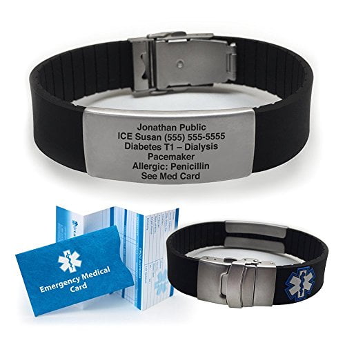 Click here for Universal Medical Data Medical Alert Bracelet Blac... prices