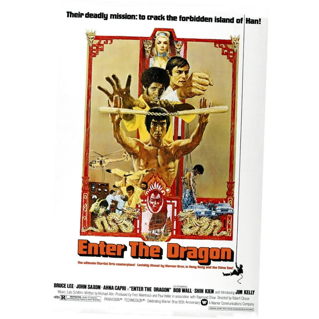 Enter The Dragon Movie poster Metal Sign 8inx 12in Metal Print 8x12 ...