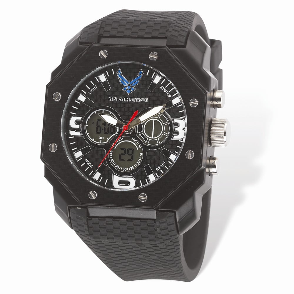 US Air Force Wrist Armor C28 Black Silicone Strap Ana-Digital Watch 9.9 ...