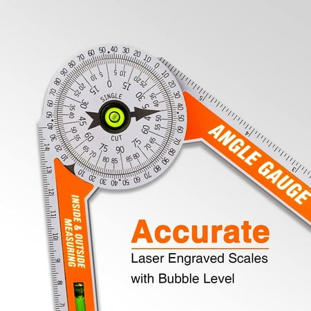 Miter Saw Protractor, Inch/Metric Miter Protractor with Bobble Level ...