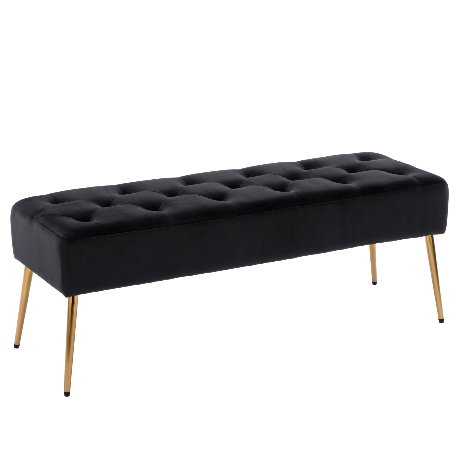 Duhome Bench Velvet Upholstered Modern Tufted Black 1 Pcs