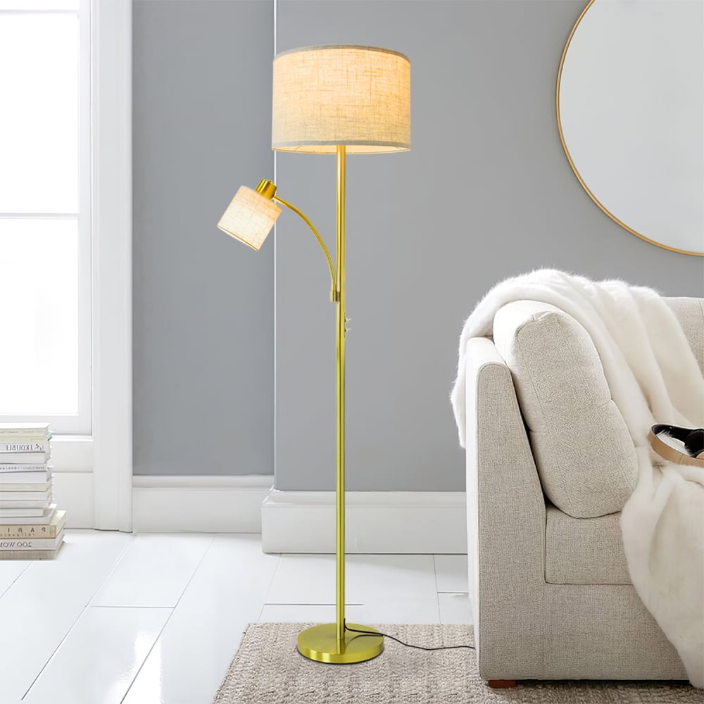 DingLiLighting 2 Head Mother and Child Standing Floor Lamp, Gold Iron ...