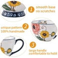Large Floral Handpainted Ceramic Mug, Daisy Cappuccino Latte Soup Cup ...