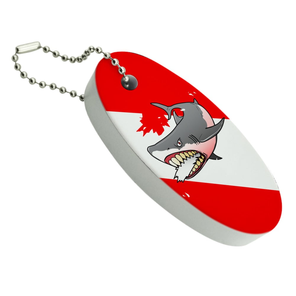 Angry Shark Scuba Diving Flag Diver Floating Foam Keychain Fishing Boat ...