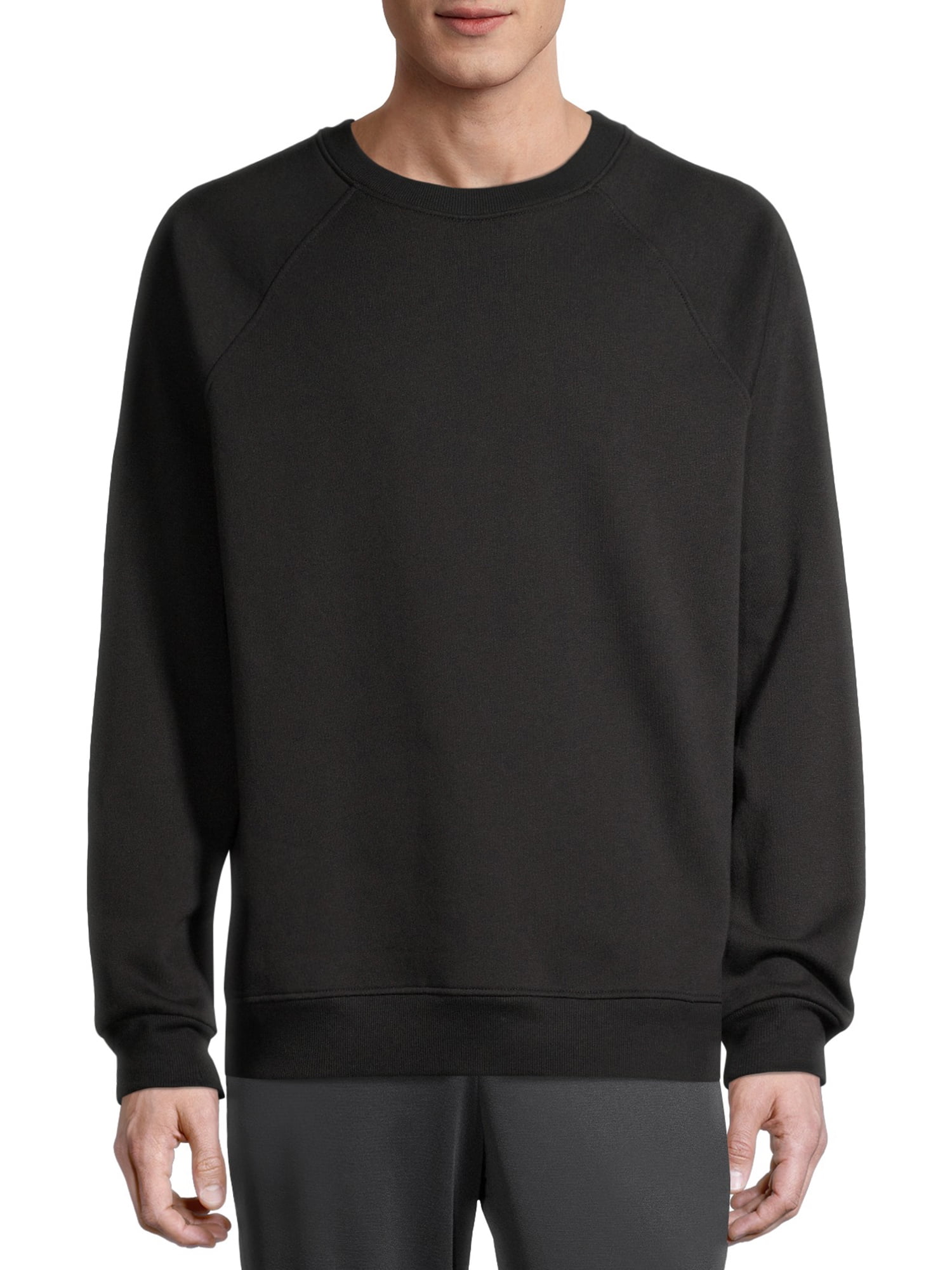 Athletic Works Men's Fleece Raglan Crew Sweatshirt, up to Size 2XL ...