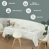 (48 Pack) White Premium Rectangle Heavy-Duty Plastic Table Covers ...