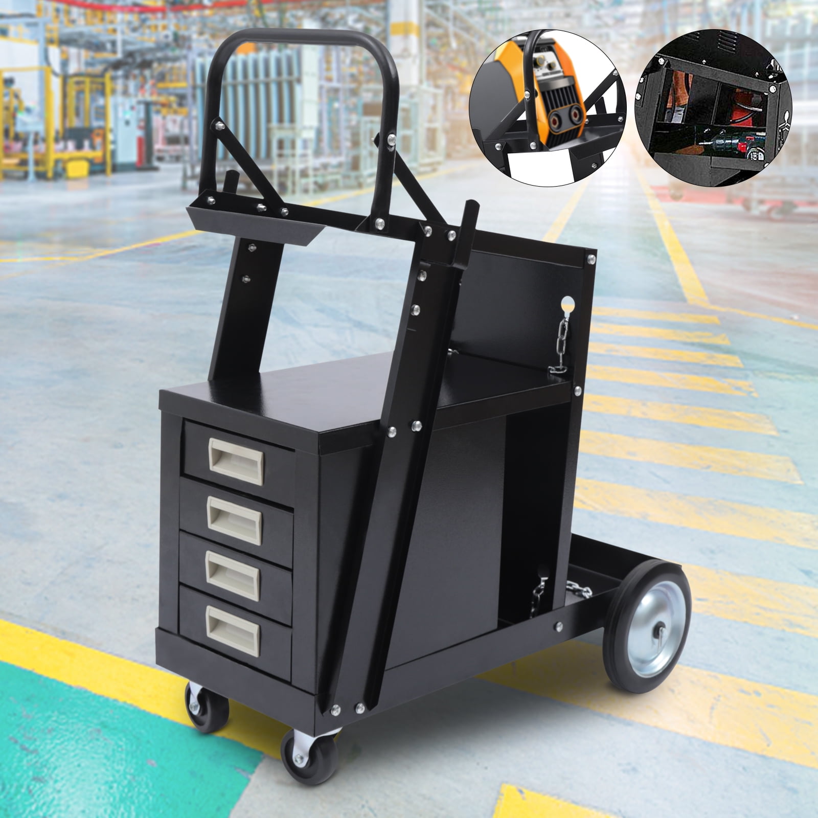 TOOL1SHOoo Welding Welder Cart 4-Drawers Cabinet Plasma Cutter Tank ...