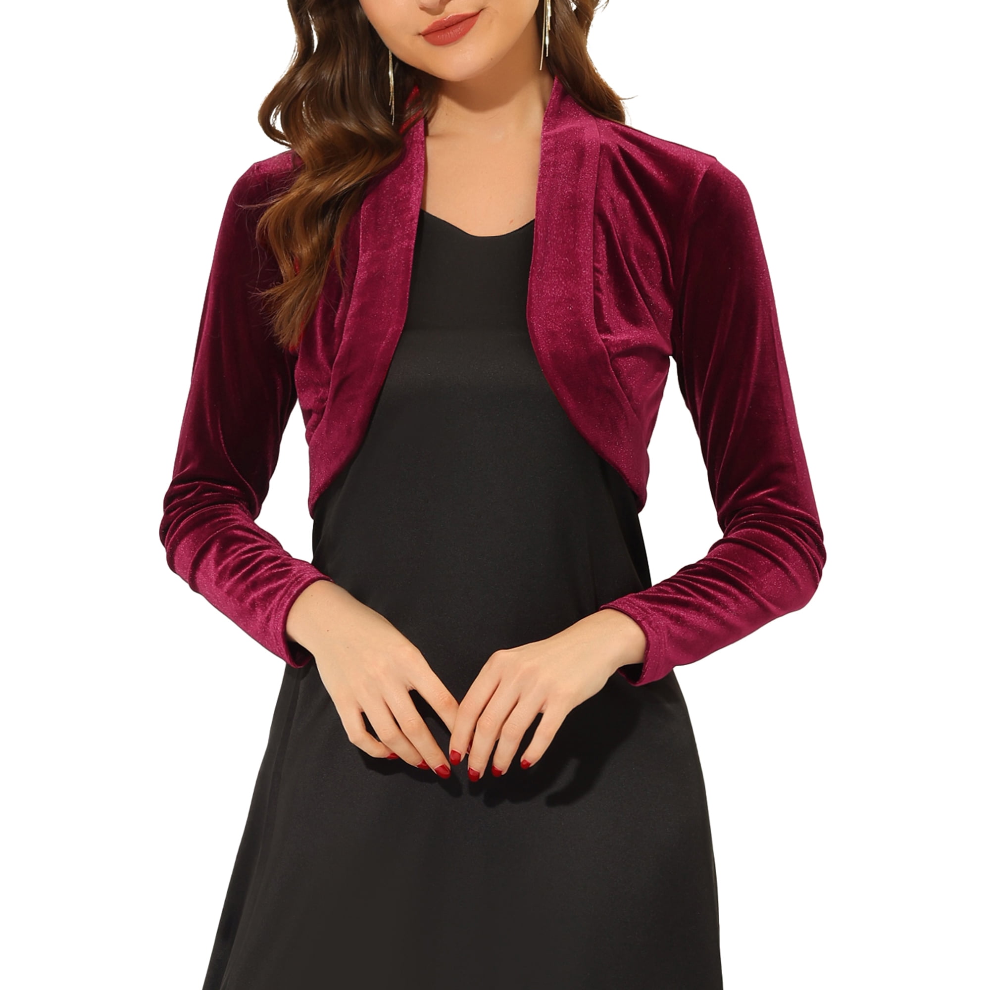 Click here for Inspire Chic Womens Long Sleeve Open Front Velvet... prices