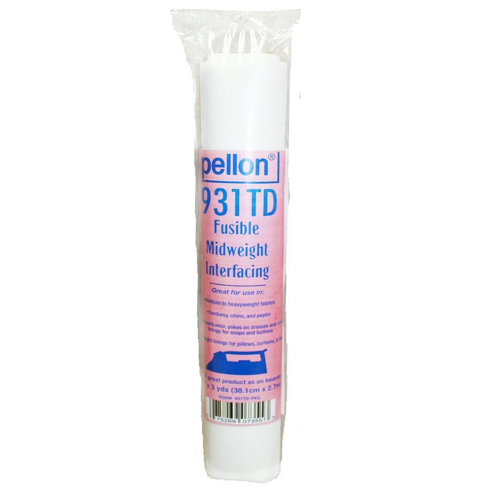Pellon 931TD Mid-Weight Fusible Fabric Stabilizer, White 15" x 3 Yards ...