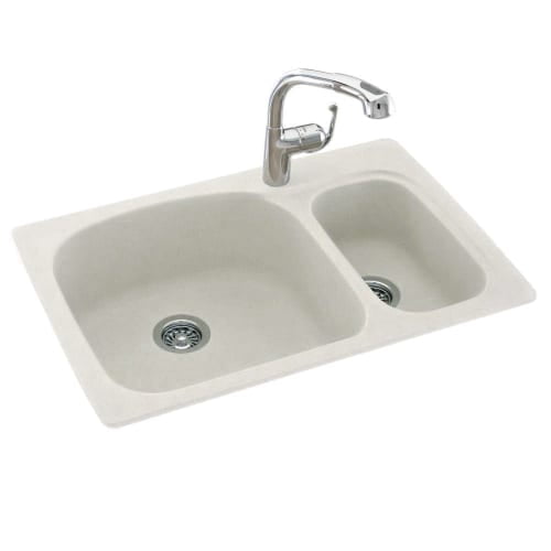 Swan KSLS-3322-010 33" x 22" Swanstone Double-Basin Dual Mount Kitchen ...