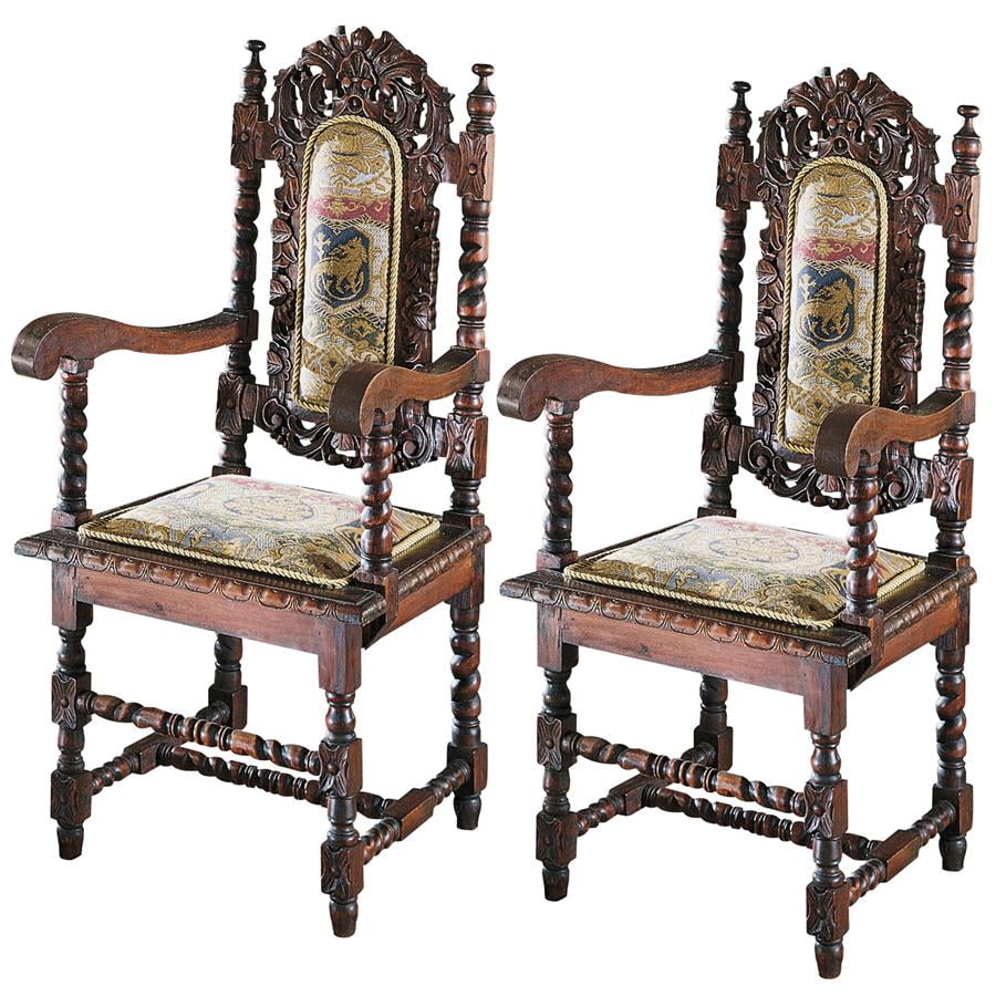 Design Toscano Charles II Armchair: Set of Two - Walmart.com