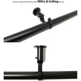 Wraparound Adjustable Blackout Curtain Rod Set, Matte Black, 52"-96 ...