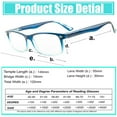 Lightweight 4 Pair Rectangular Spring Hinge Power Reading Glasses for ...