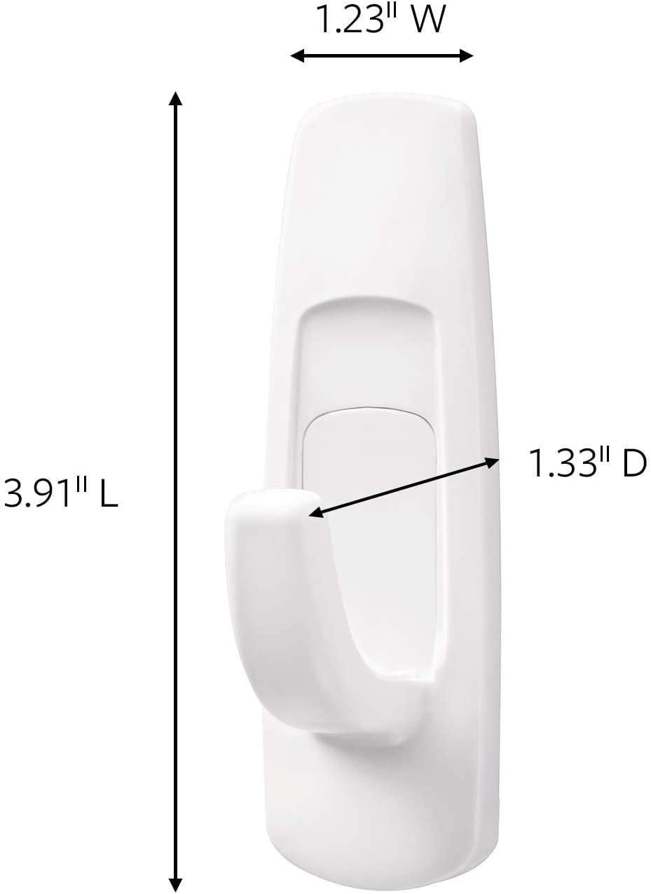 Command Large Utility Hook, White, 1-Hook, 2-Strips 17003ES, 2 Pack ...