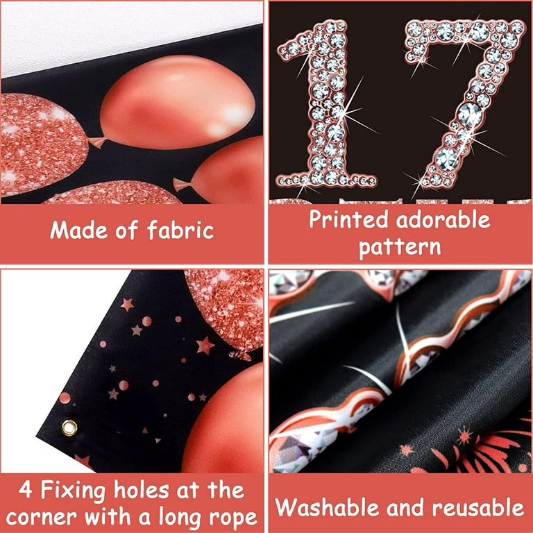 Happy 17th Birthday Banner