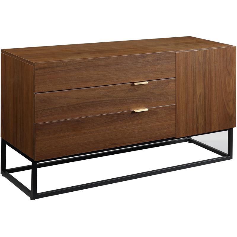 Bowery Hill Transitional Console Table in Walnut & Black Finish ...