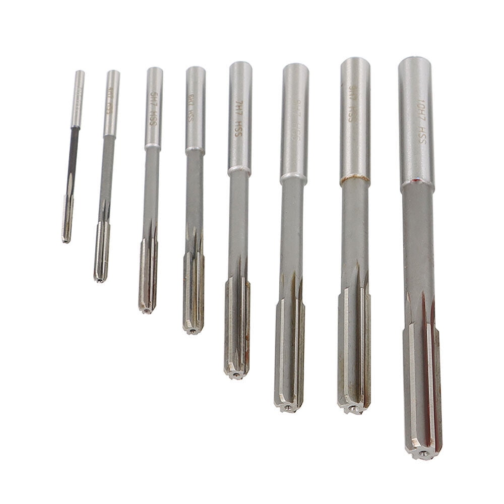 EPOTOOR 8Pcs Reamer Set Of HSS H8 Straight Shank Chuck Machine 3/4/5/6 ...