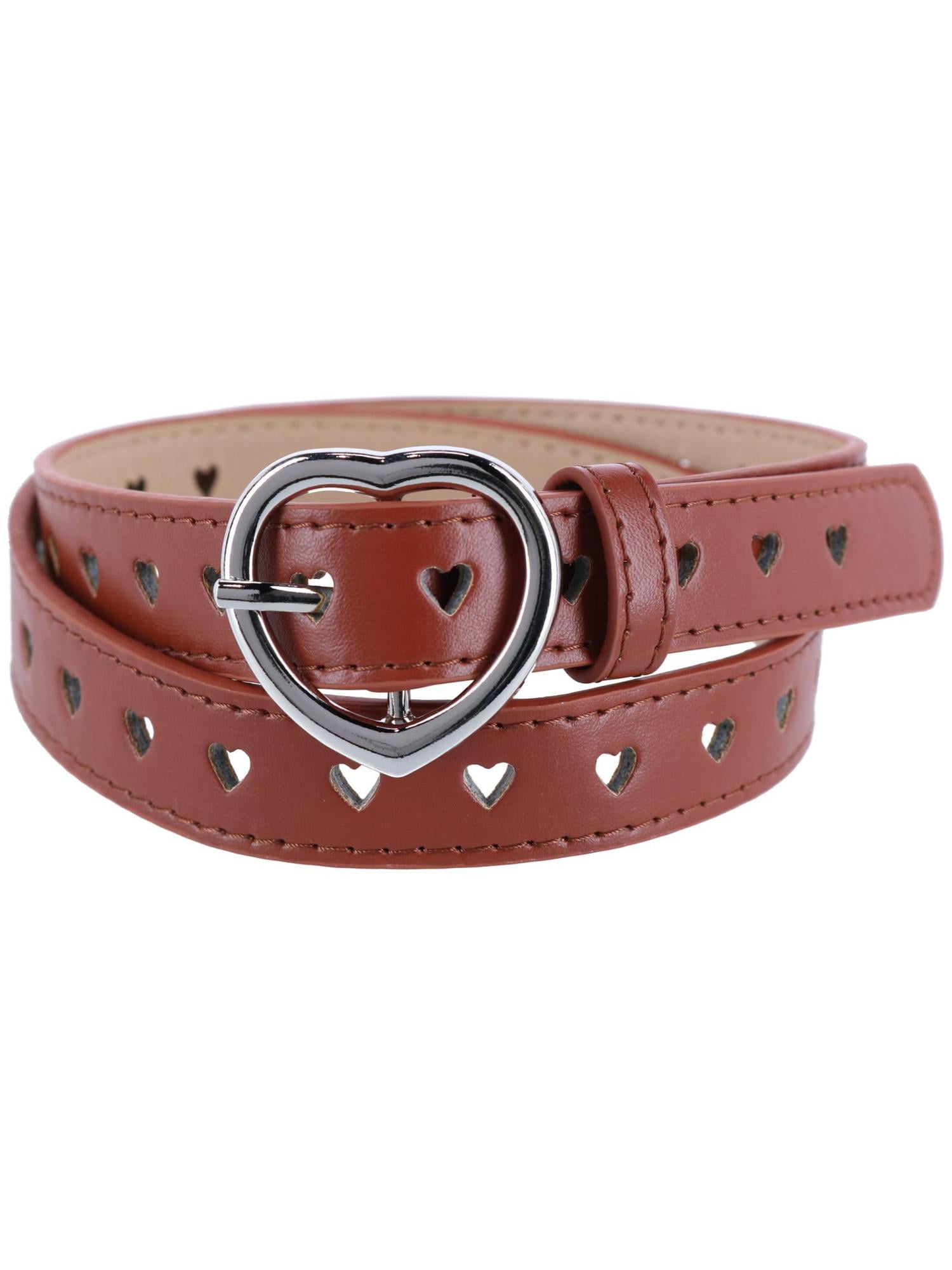 CTM Girls Love Heart Punched Hole Belt - Walmart.com