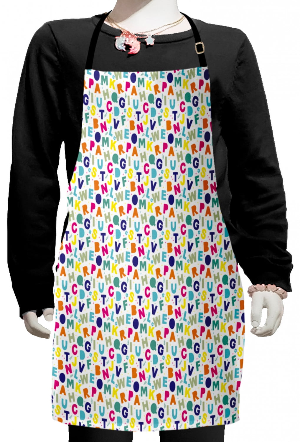 Alphabet Kids Apron, Asymmetric Repetition of Simple Colorful Letters ...
