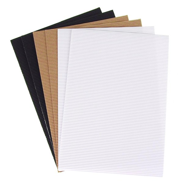 Corrugated Paper Card-stock Sheets, Assorted, 11-Inch, Black/White ...