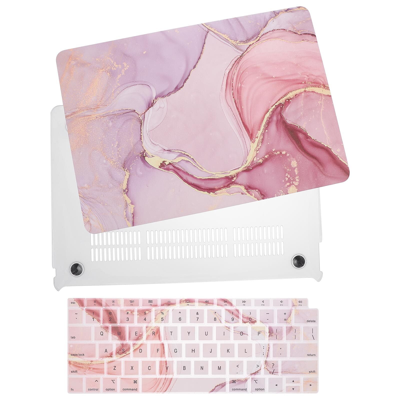 2Pcs Marbling Pattern Laptop Case Keyboard Cover Kit Plastic Laptop ...