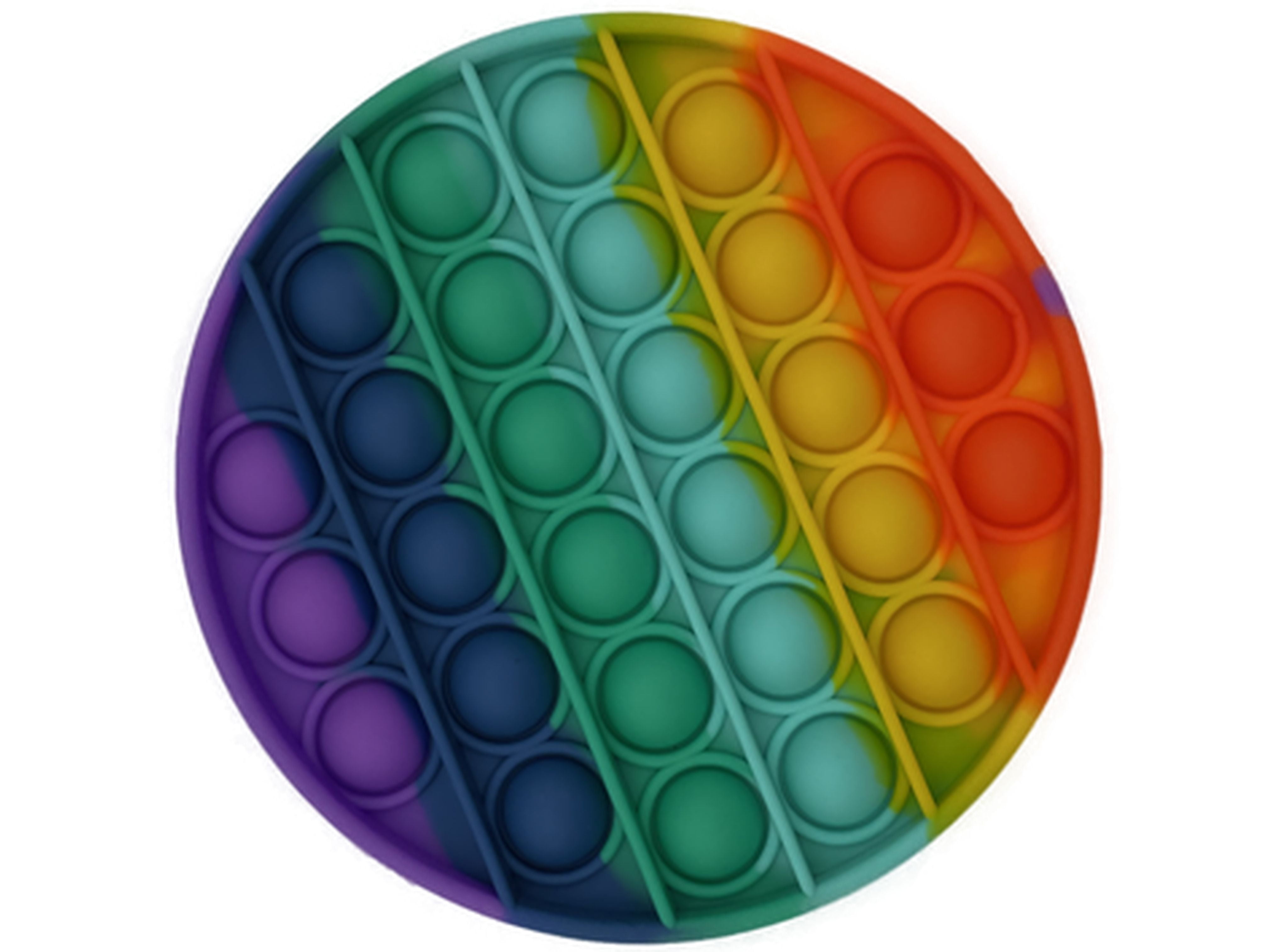 HDTech Rainbow Circle Shape Push Pop Bubble Sensory Fidget Toy for Kids ...