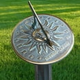 Rome Brass Sunrise & Sunset Sundial, Verdigris, 8.5" dia. - Walmart.com