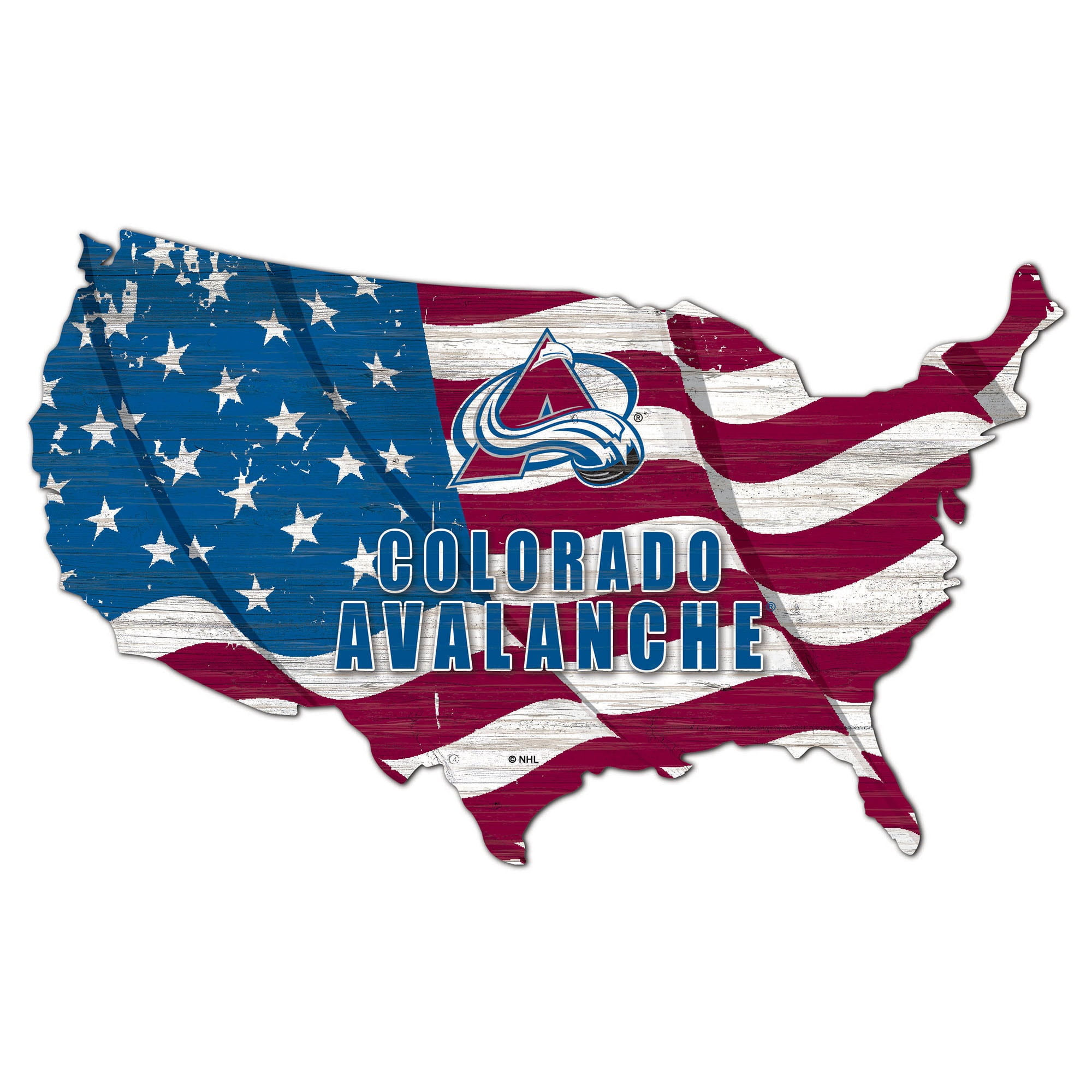 Colorado Avalanche USA Flag Cutout Sign - Walmart.com - Walmart.com