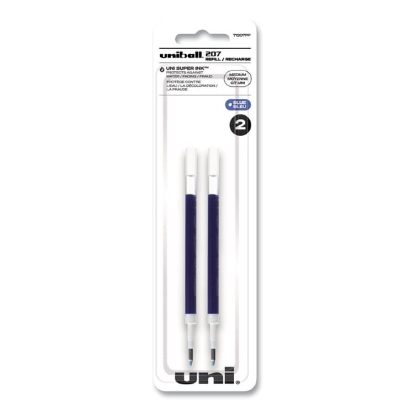 Medium Conical Tip Refill for Signo Gel 207 Pens - Blue Ink (2/Pack ...