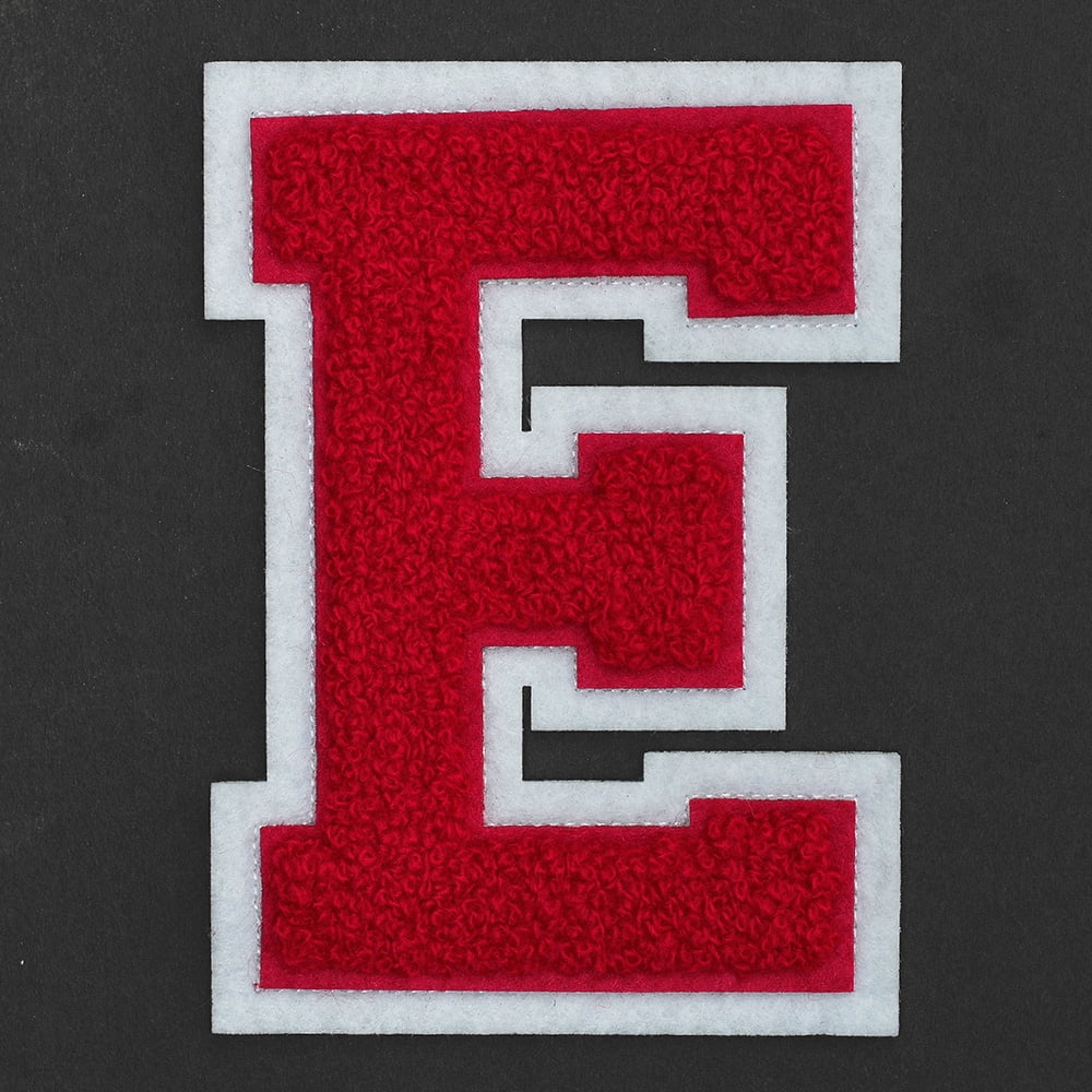 Chenille Stitch Varsity Iron-On Patch by pc, 4-1/2", Red/White, TR ...